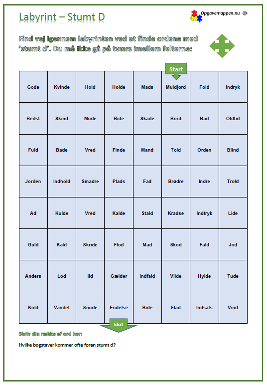 Dansk Mellemtrin · Opgavemappen.NU